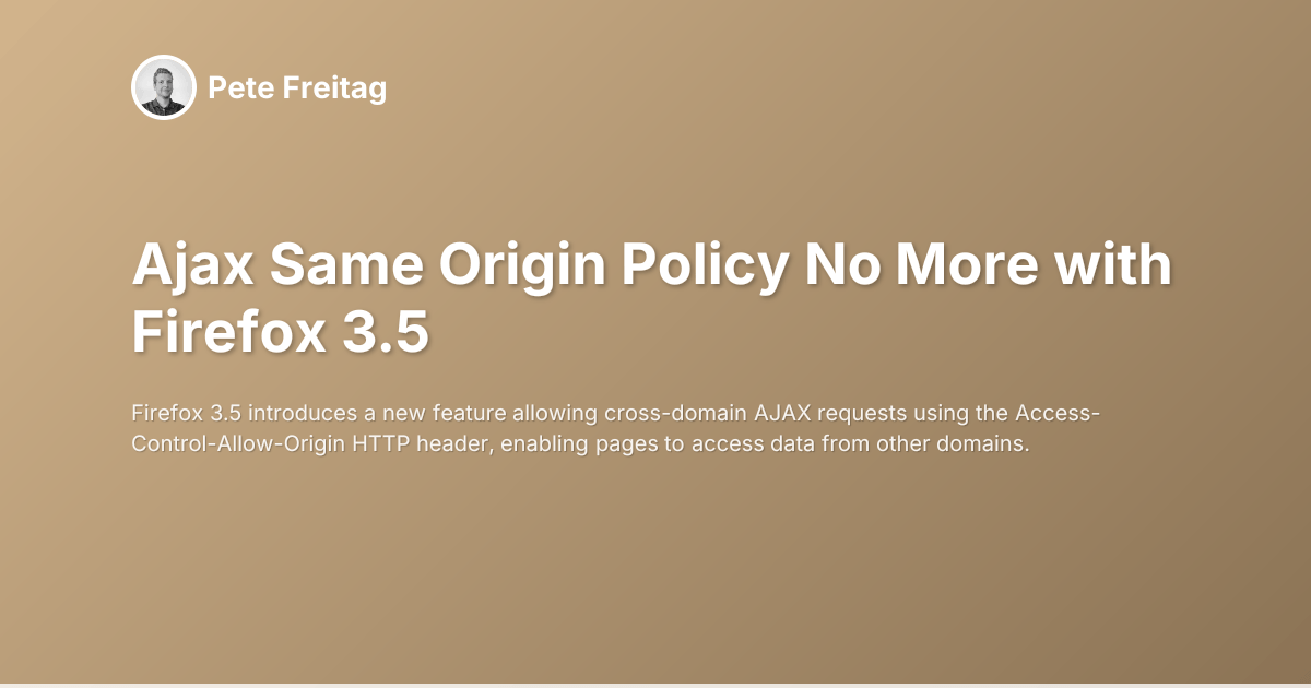 Ajax Same Origin Policy No More with Firefox 3.5