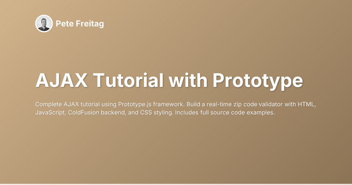 AJAX Tutorial with Prototype