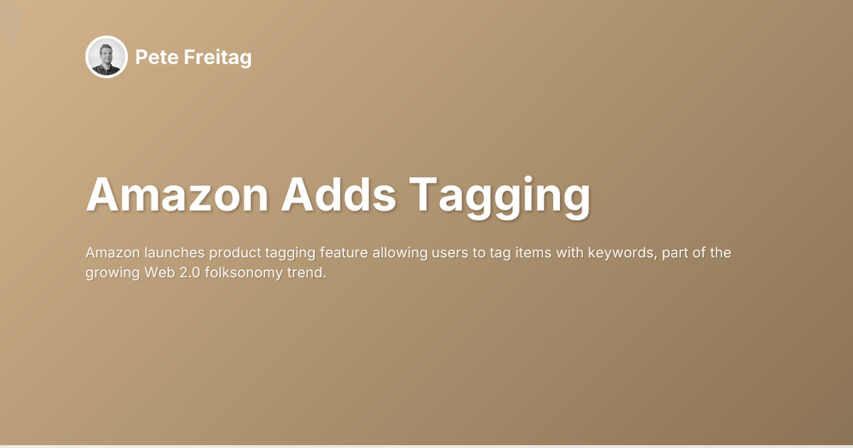Amazon Adds Tagging