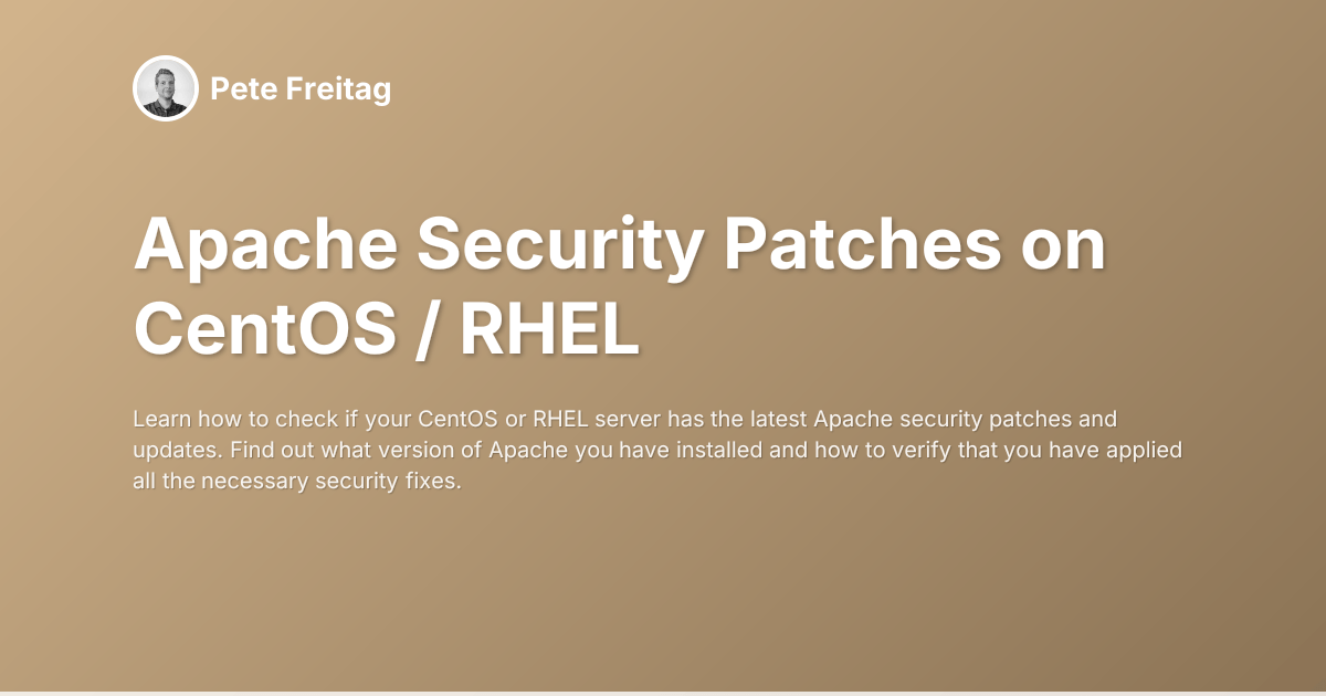 Apache Security Patches on CentOS / RHEL