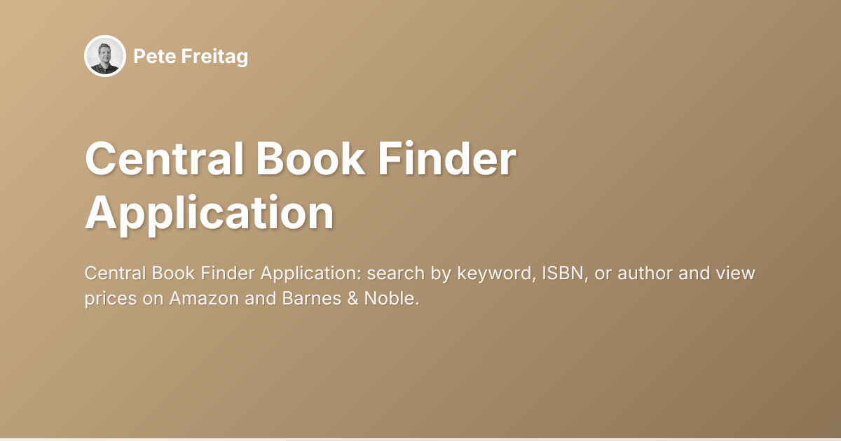 Central Book Finder Application