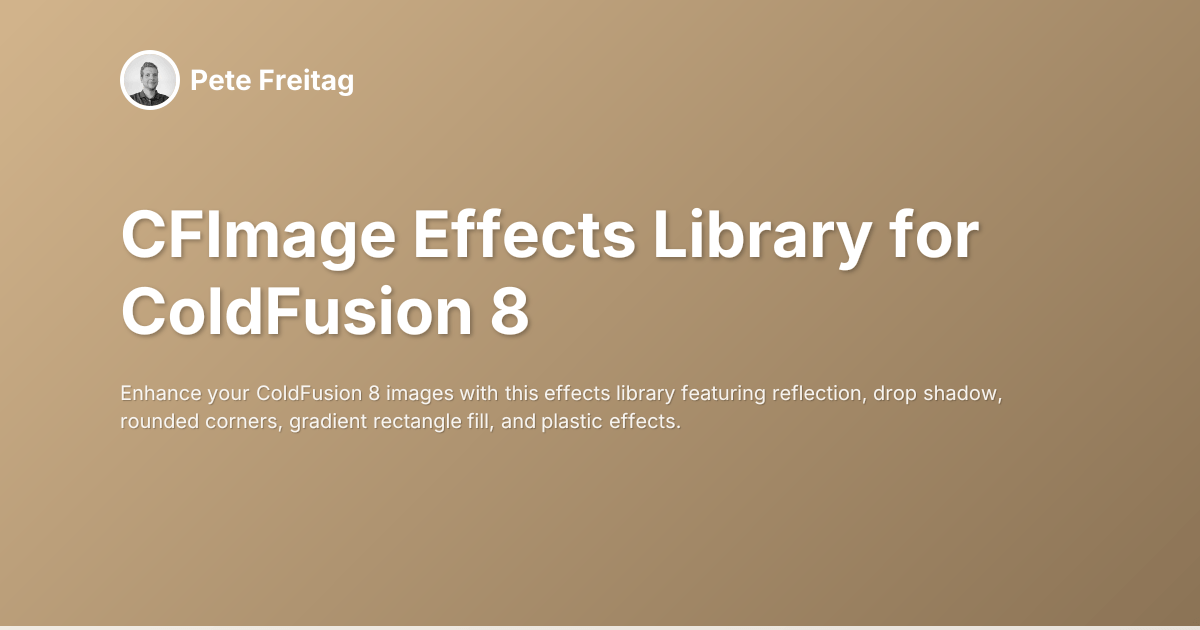 CFImage Effects Library for ColdFusion 8