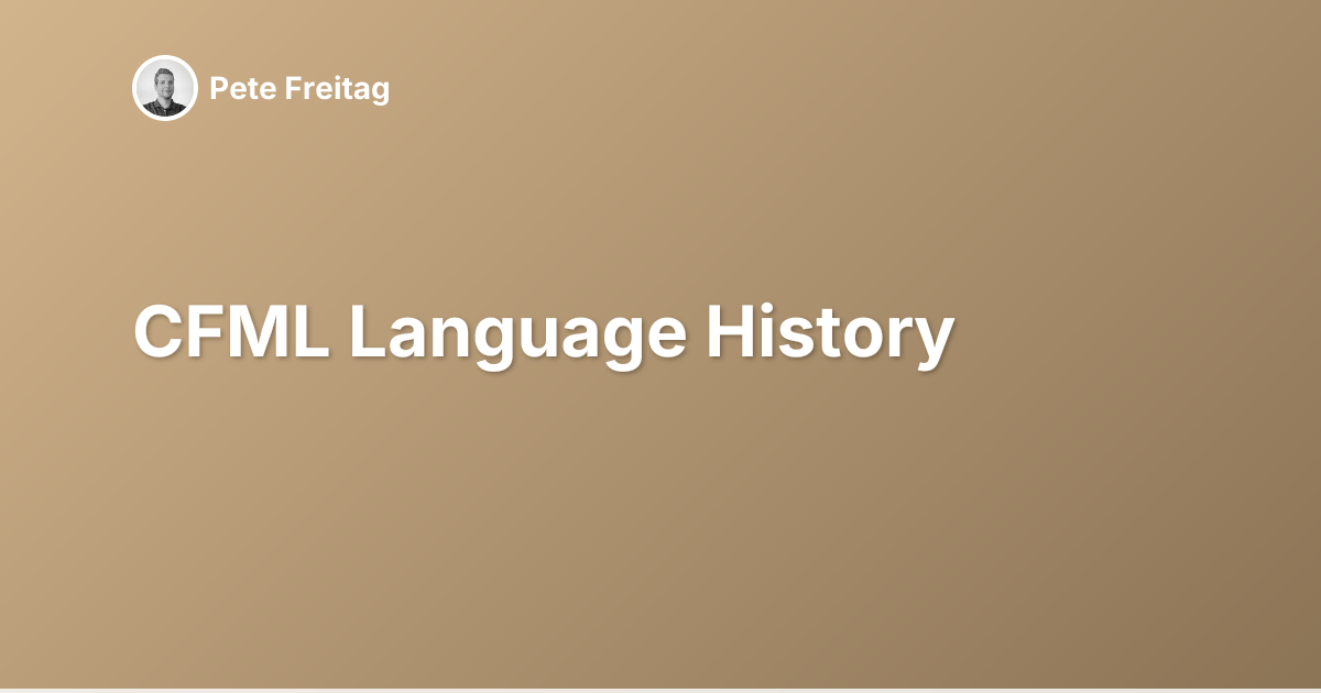 CFML Language History