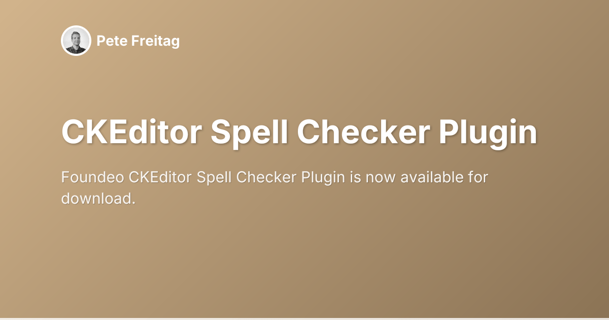 CKEditor Spell Checker Plugin
