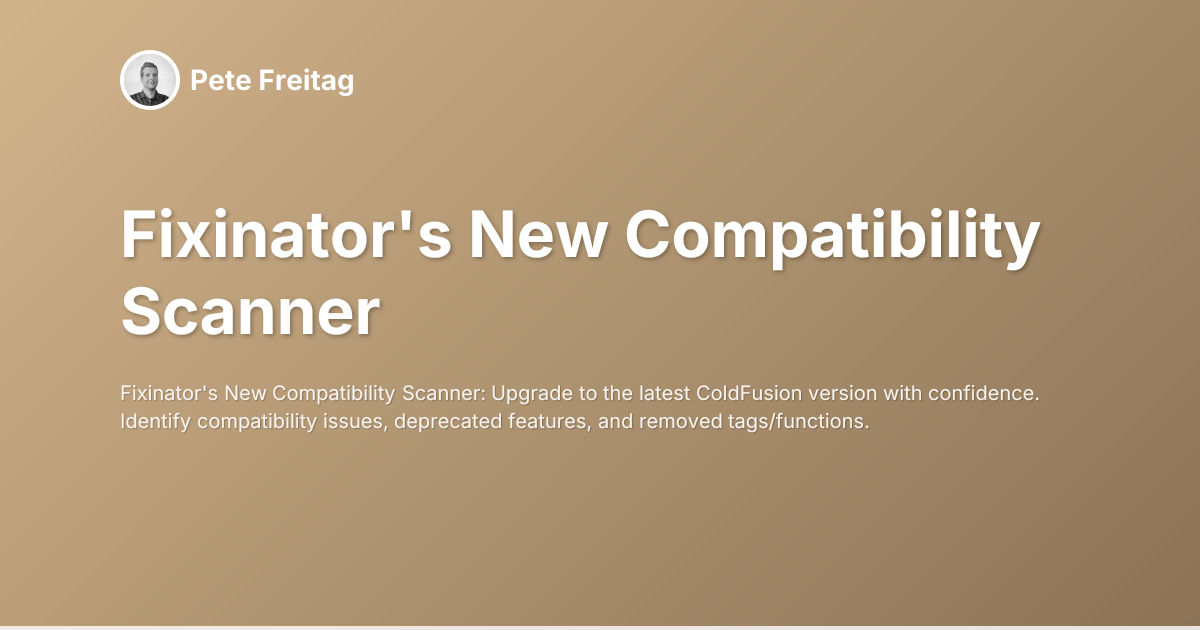 Fixinator's New Compatibility Scanner