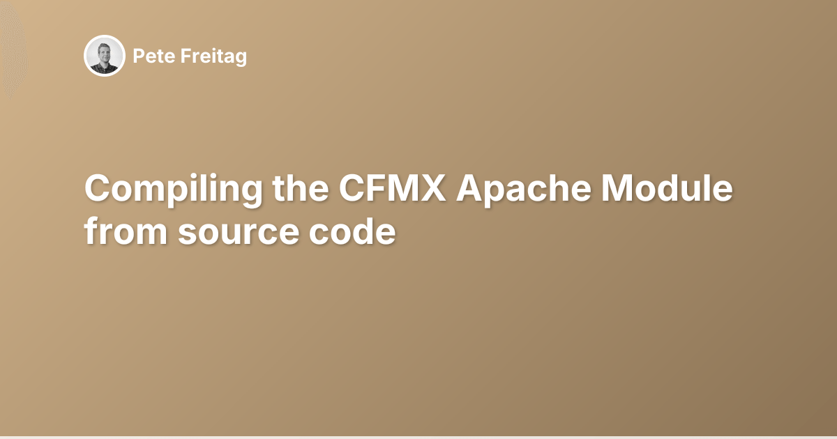Compiling the CFMX Apache Module from source code