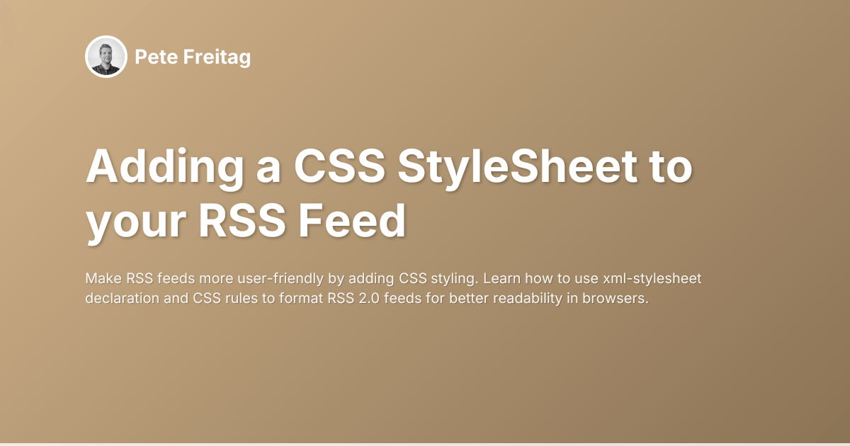 Adding A Css Stylesheet To Your Rss Feed