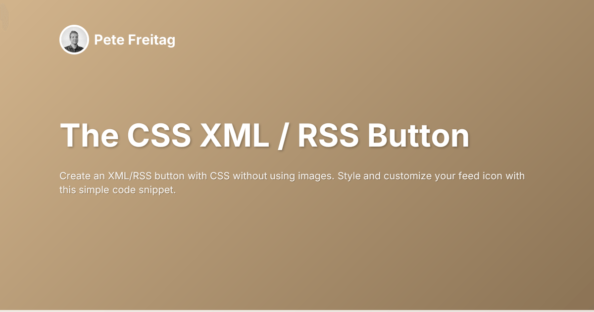 The CSS XML / RSS Button