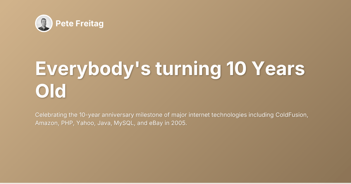 Everybody's turning 10 Years Old