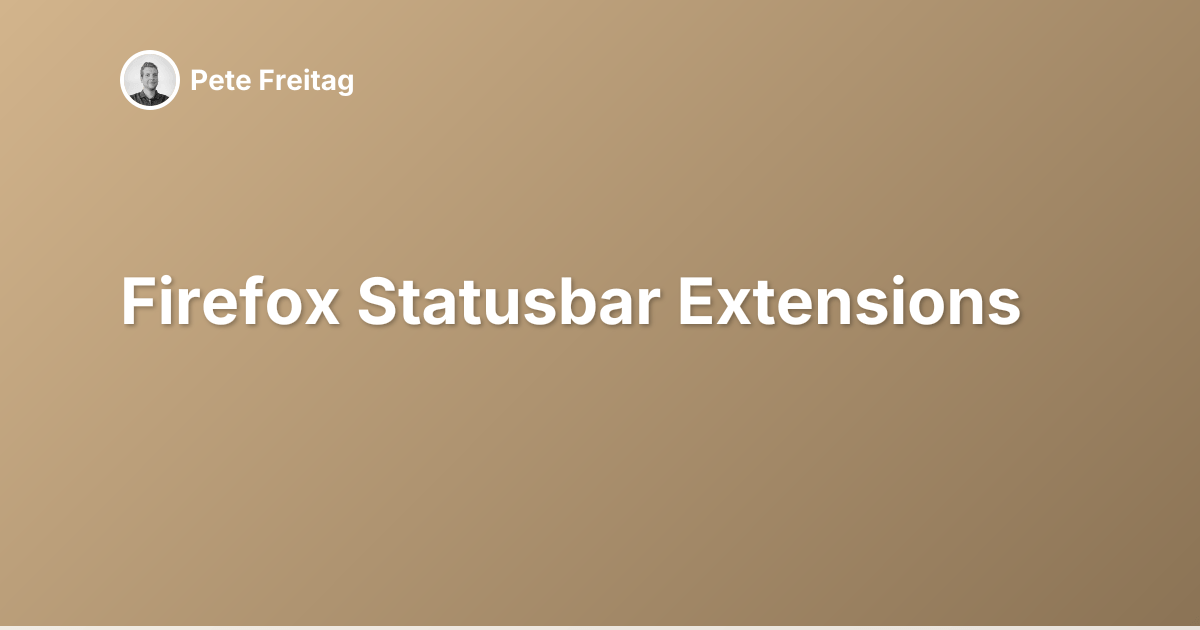 Firefox Statusbar Extensions