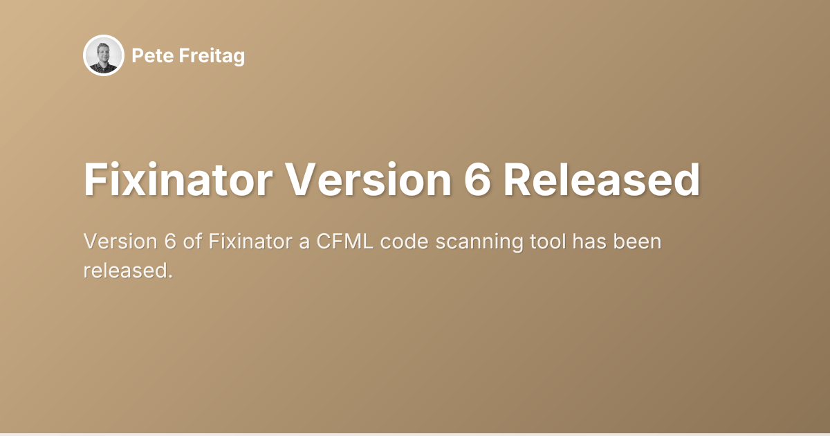 Fixinator Version 6 Released