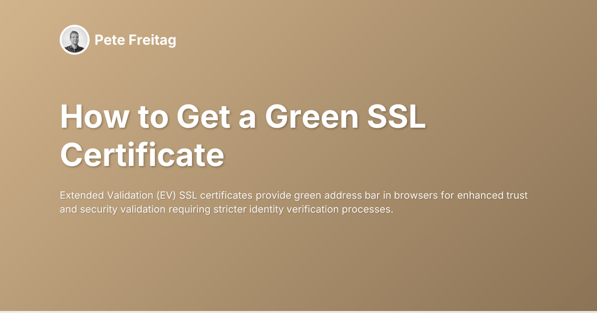 How to Get a Green SSL Certificate