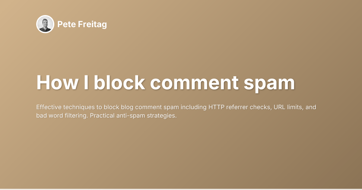 How I block comment spam