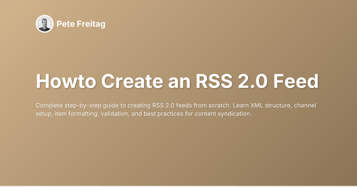Howto Create an RSS 2.0 Feed