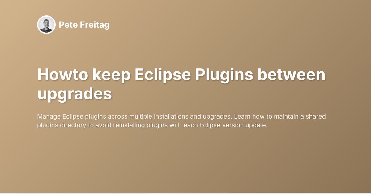 Howto keep Eclipse Plugins between upgrades