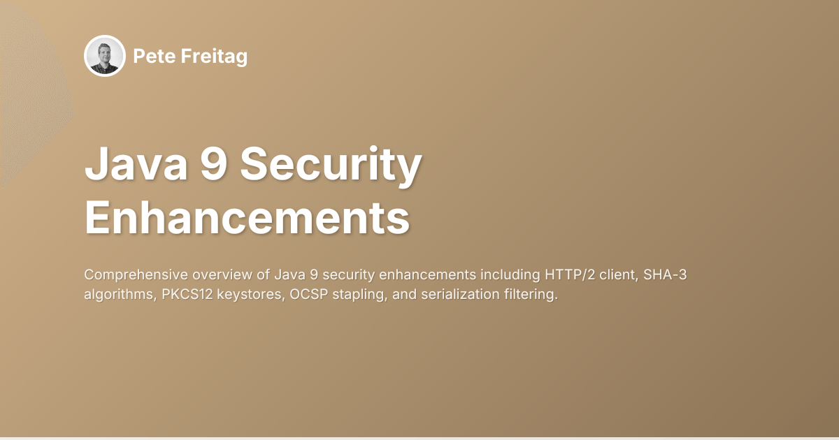 Java 9 Security Enhancements