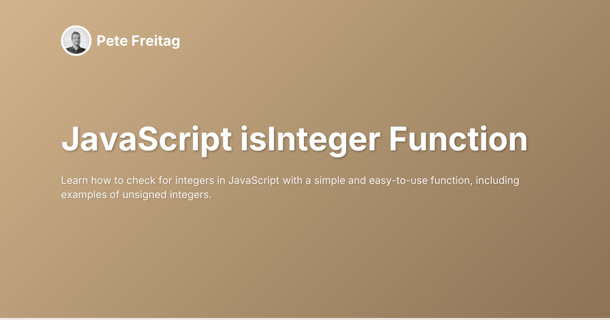 JavaScript isInteger Function
