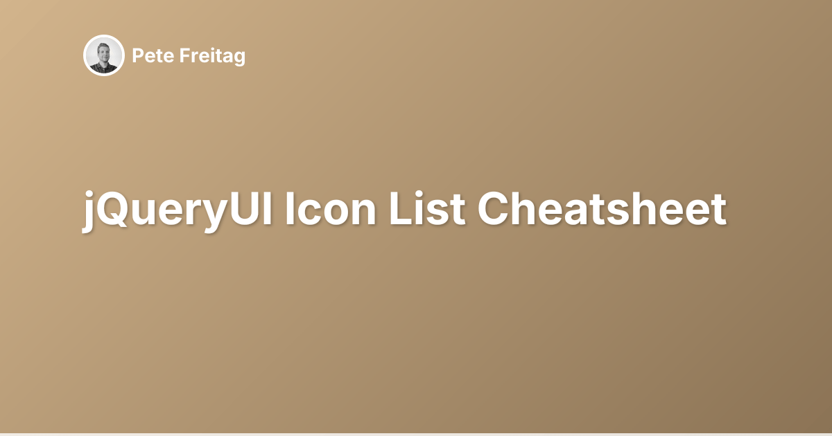 jQueryUI Icon List Cheatsheet