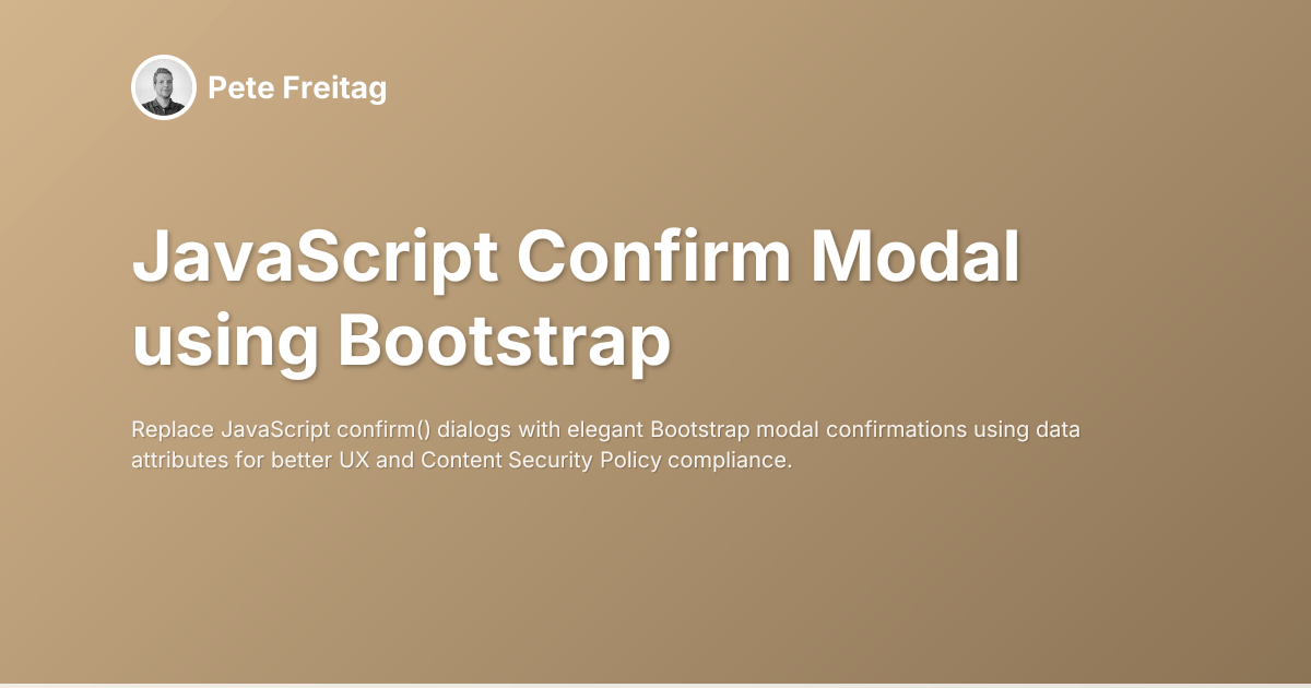 JavaScript Confirm Modal using Bootstrap