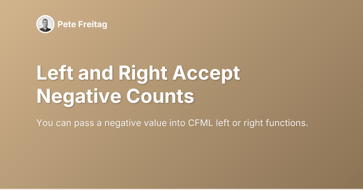 Left and Right Accept Negative Counts