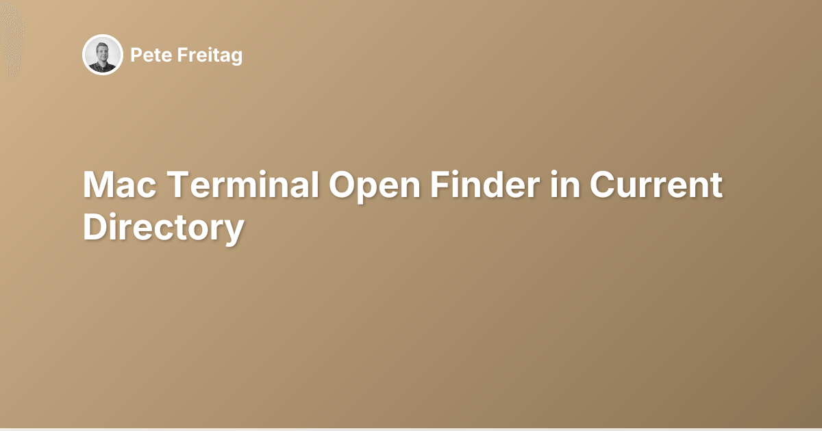 Mac Terminal Open Finder in Current Directory