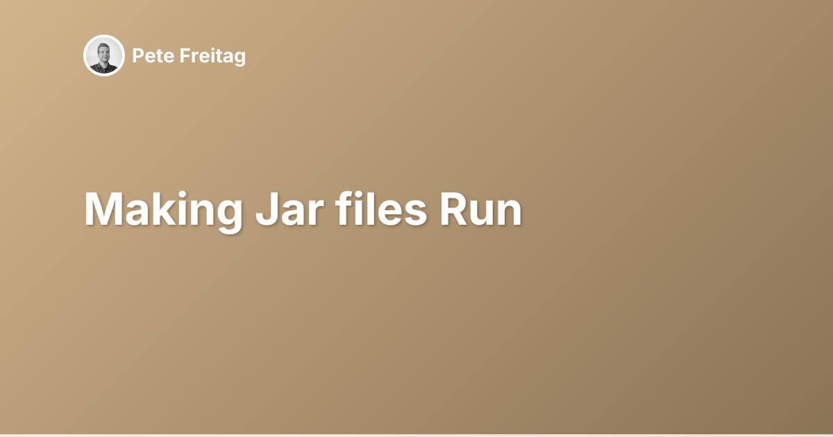 Making Jar files Run