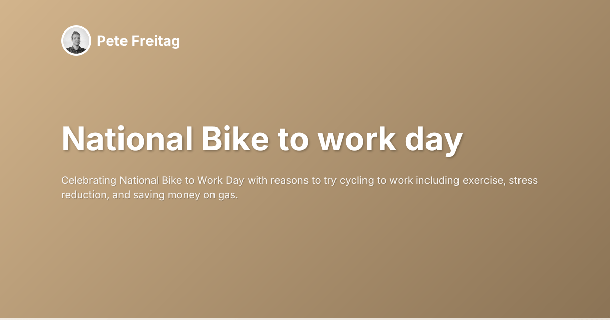 National Bike to work day