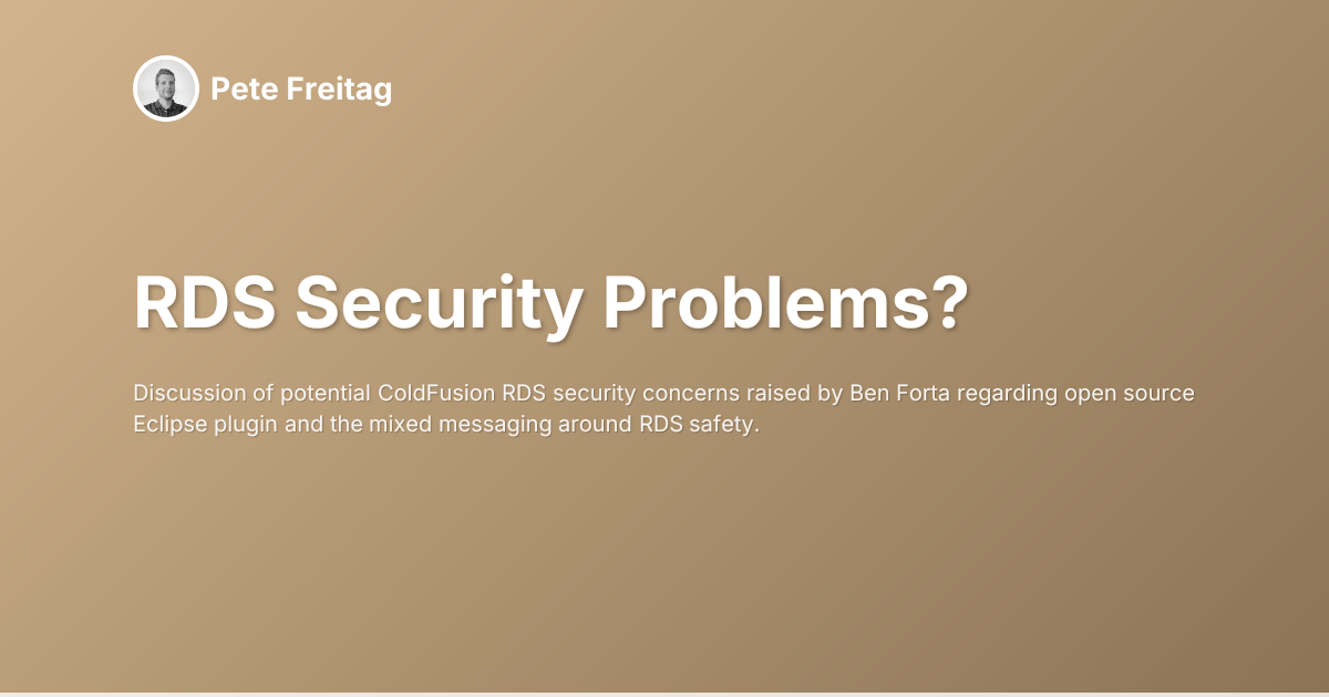 RDS Security Problems?