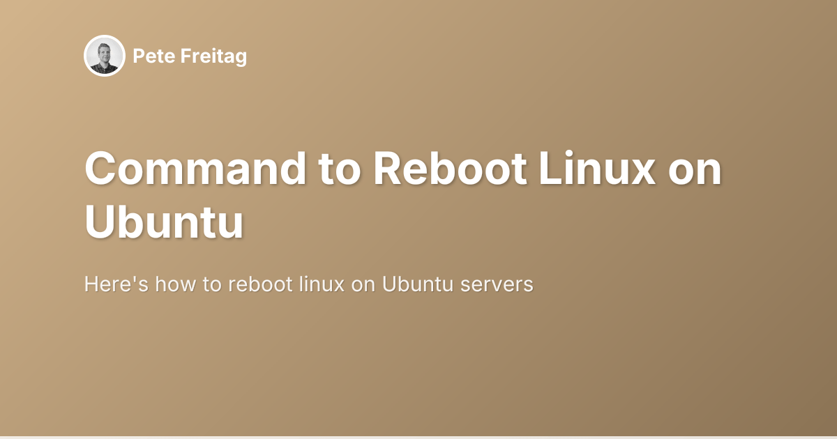 Command to Reboot Linux on Ubuntu