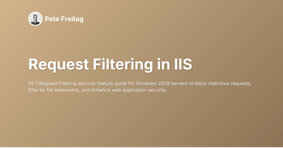 Request Filtering in IIS