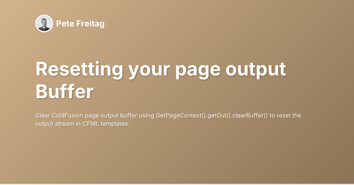 Resetting your page output Buffer