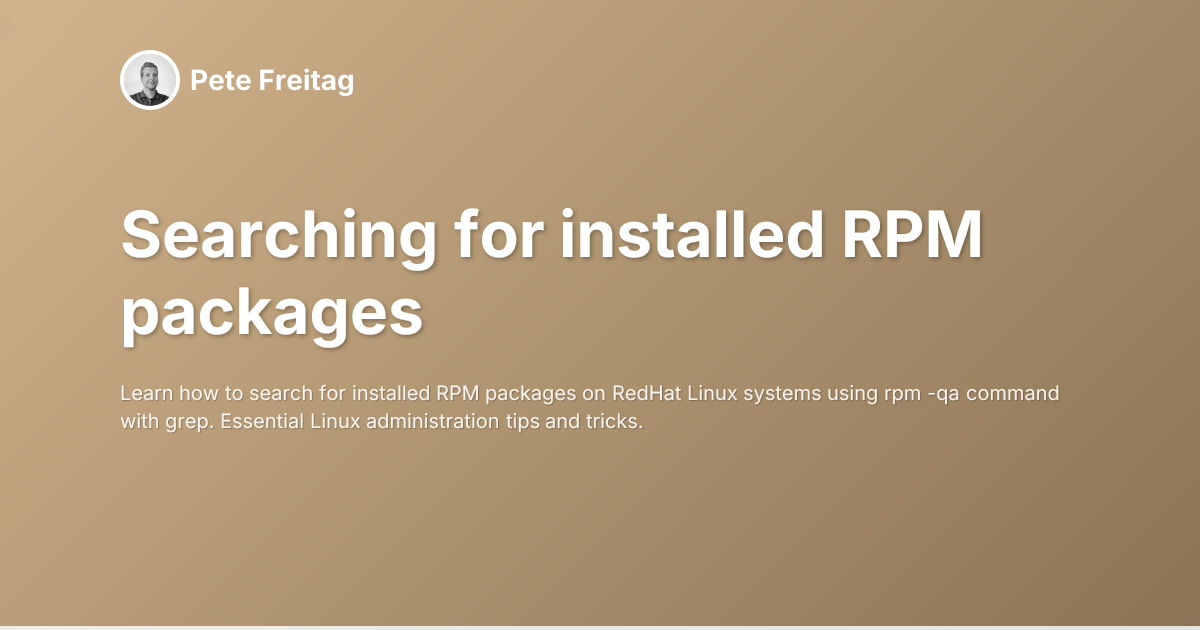 Searching for installed RPM packages
