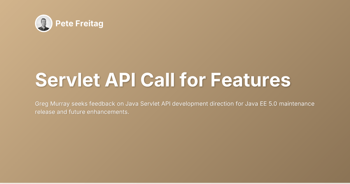 Servlet API Call for Features