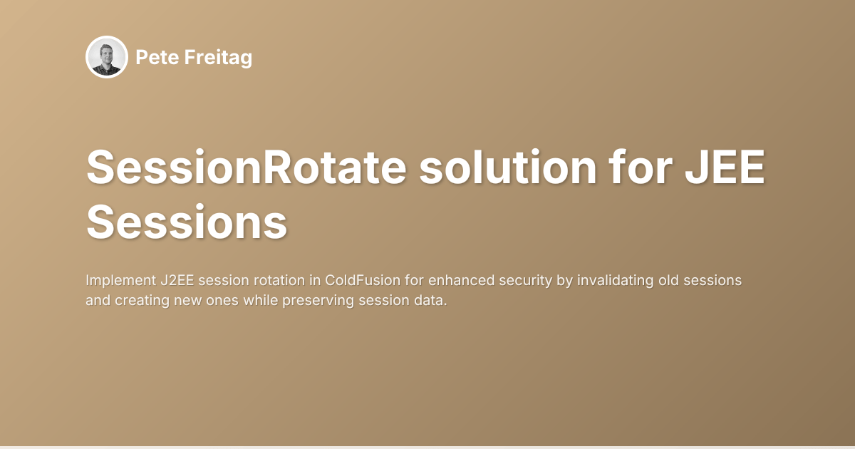 SessionRotate solution for JEE Sessions