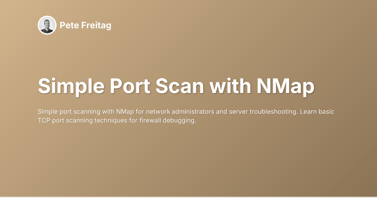 Simple Port Scan with NMap
