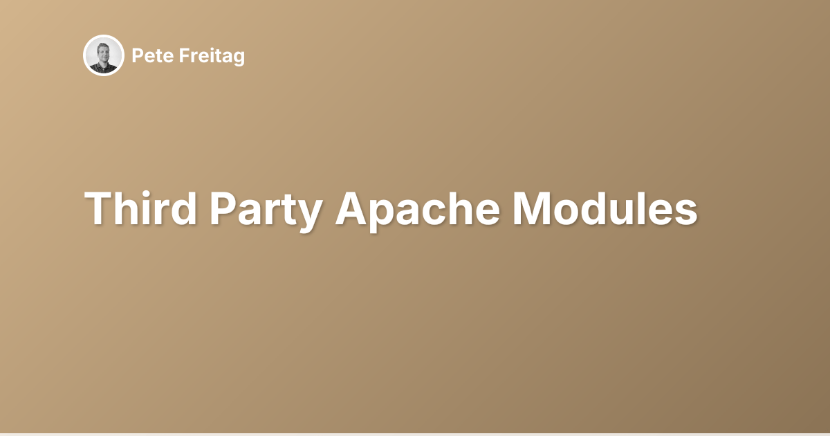 Third Party Apache Modules