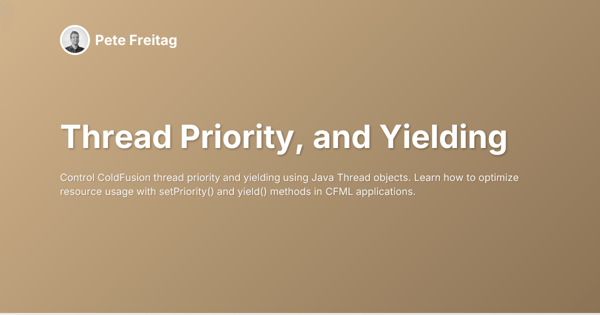 Thread Priority, and Yielding