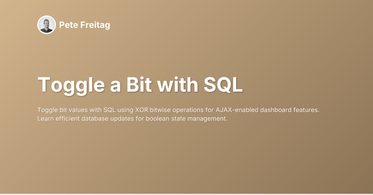 Toggle a Bit with SQL