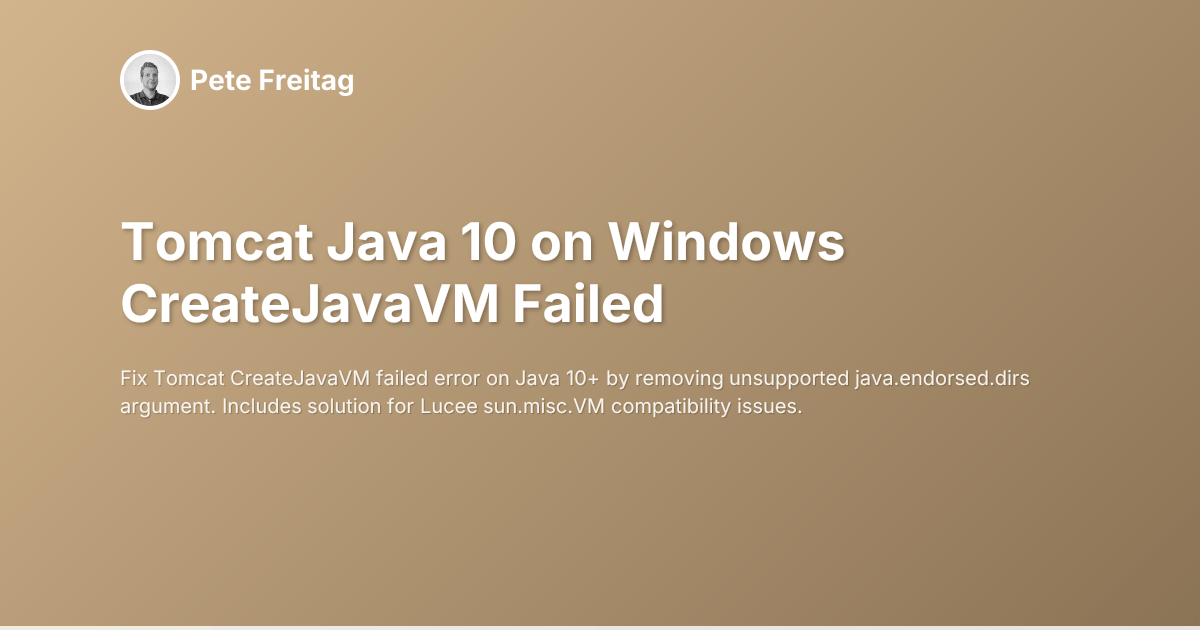Tomcat Java 10 on Windows CreateJavaVM Failed