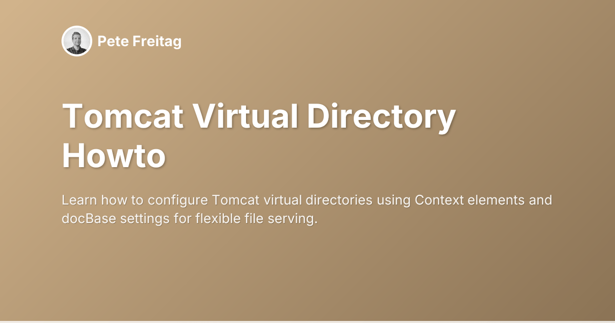 Tomcat Virtual Directory Howto