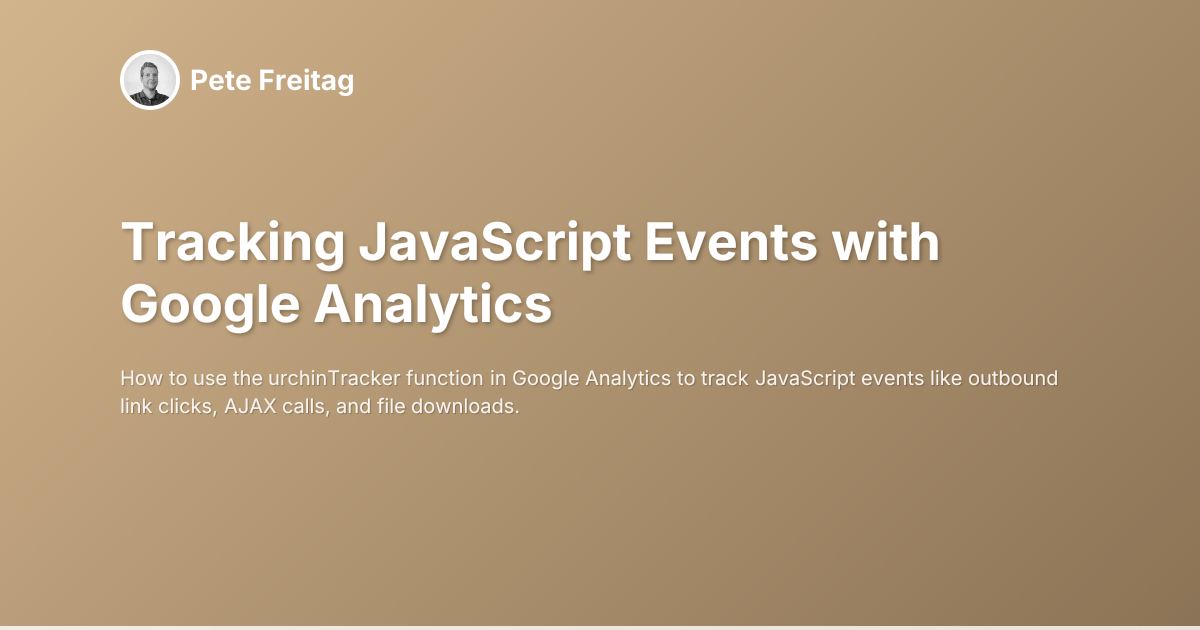 Tracking JavaScript Events with Google Analytics