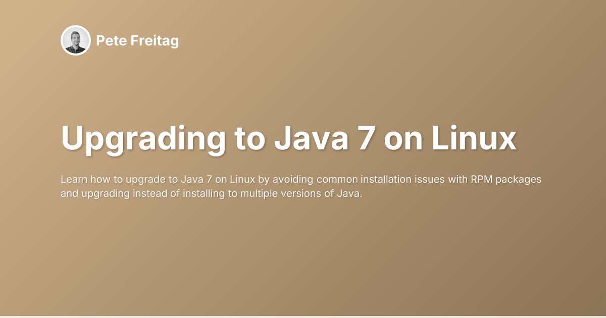 Upgrading to Java 7 on Linux