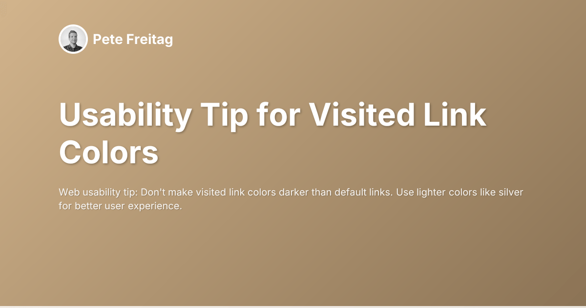 Usability Tip for Visited Link Colors