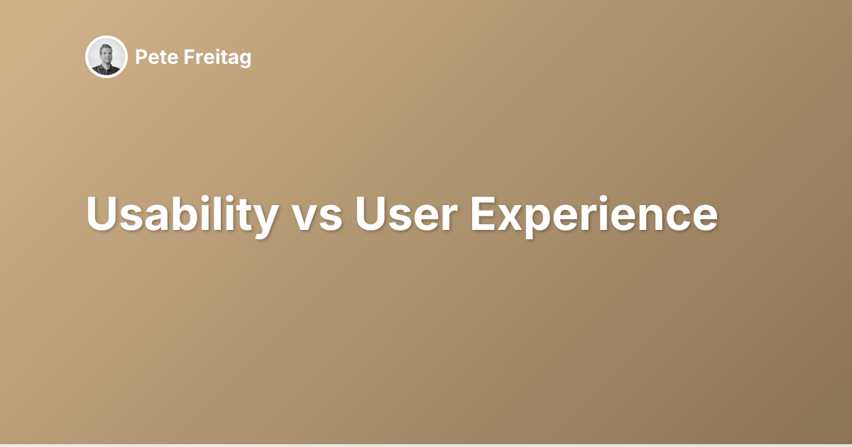 Usability vs User Experience