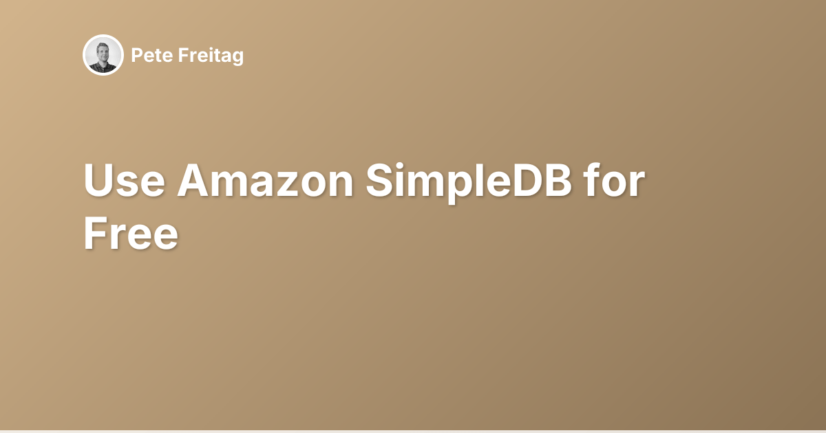 Use Amazon SimpleDB for Free