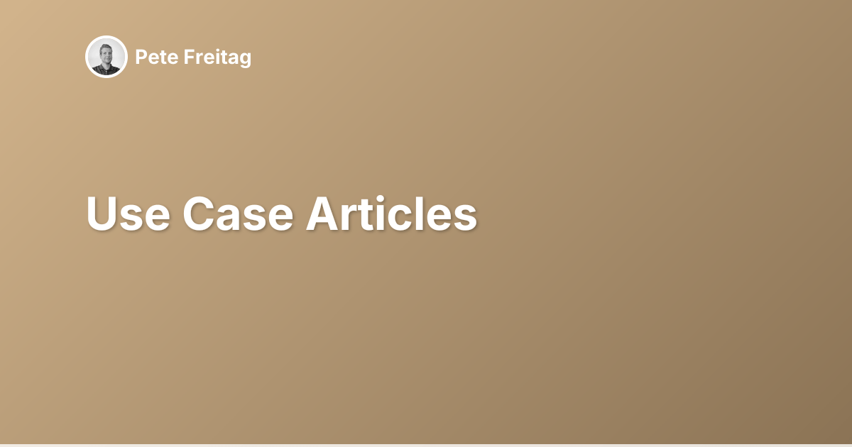 Use Case Articles