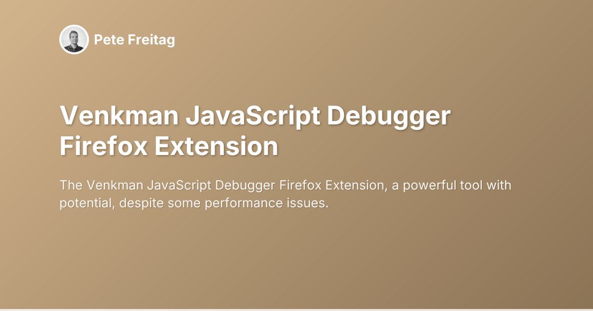 Venkman JavaScript Debugger Firefox Extension