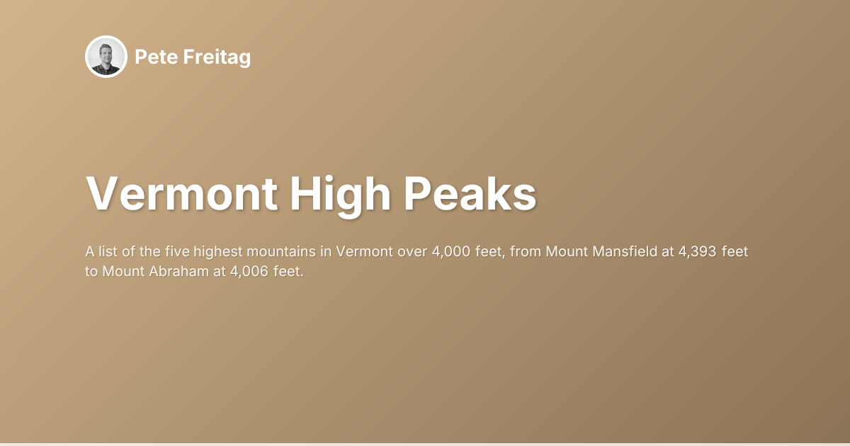 Vermont High Peaks