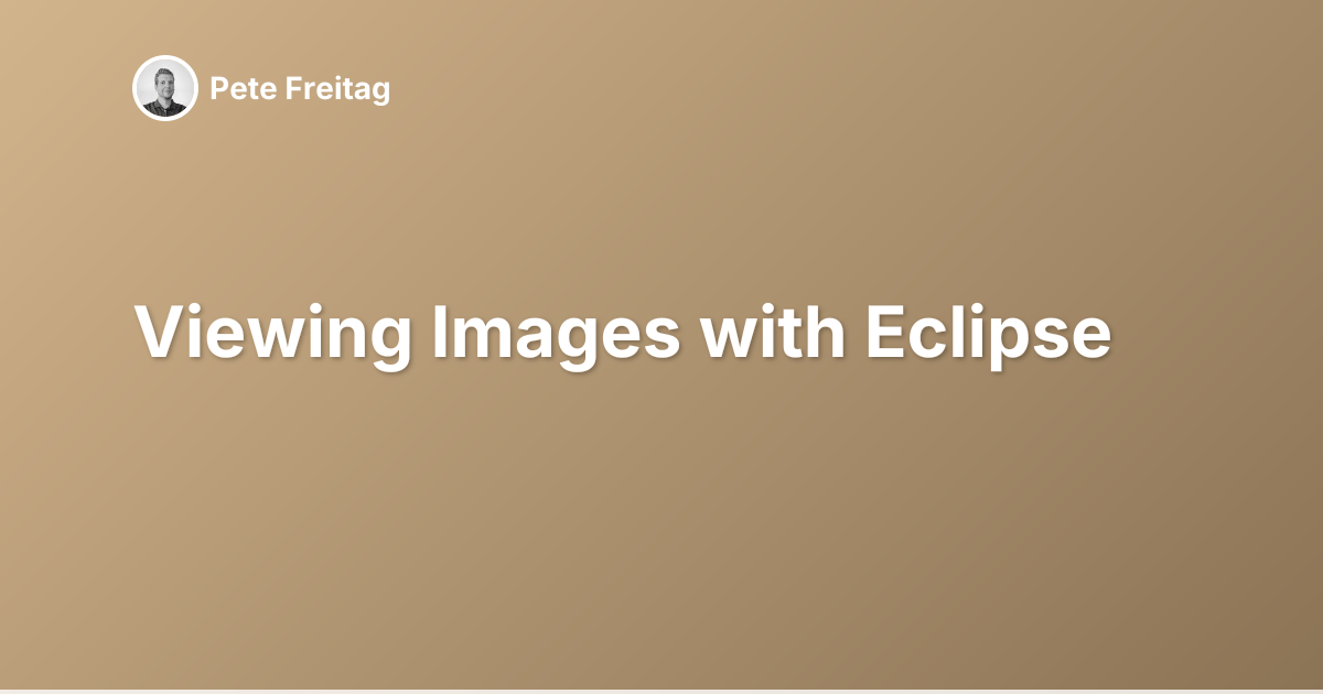Viewing Images with Eclipse