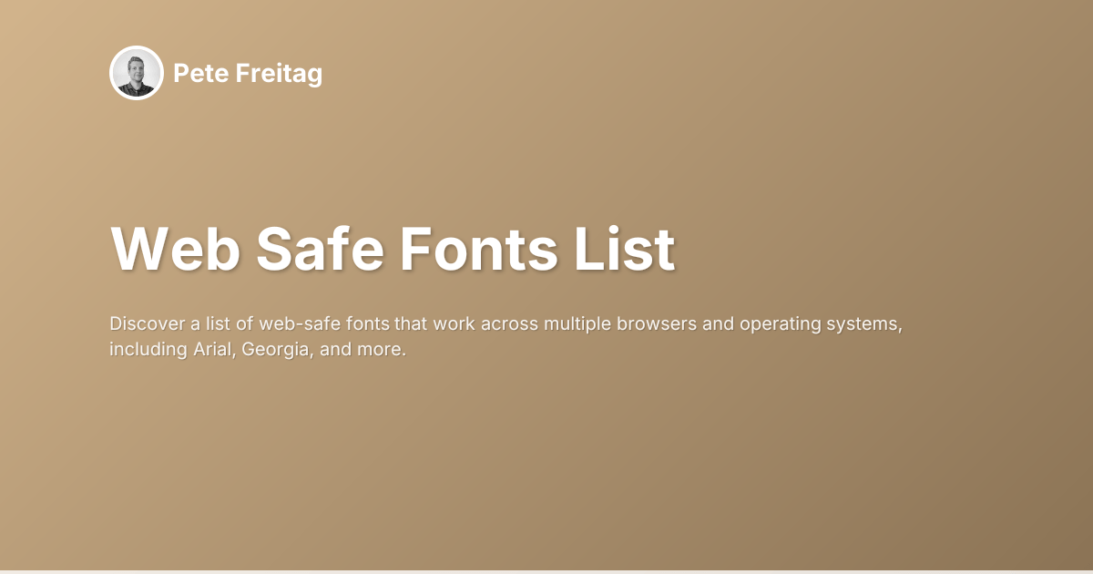 Web Safe Fonts List